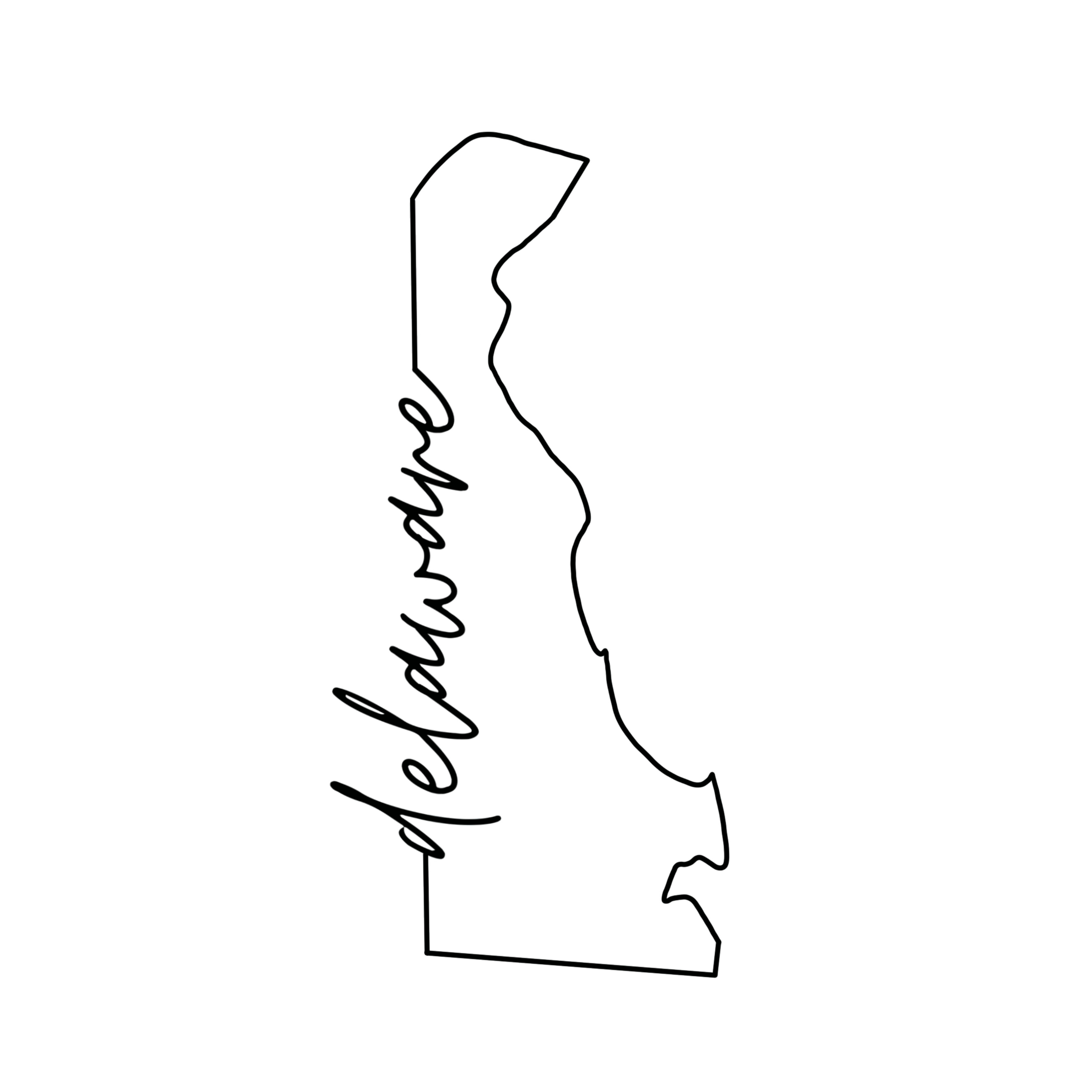 Delaware State Borders Design - DTF Ready for Press